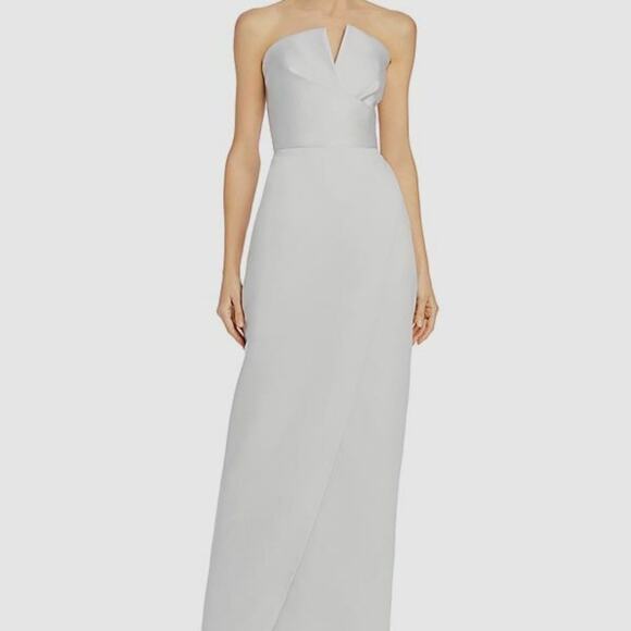 JAYGODFREY | Dresses | Nwt Jay Godfrey The Darcy Silver Strapless Column Gown With Slit Msrp 354 ...
